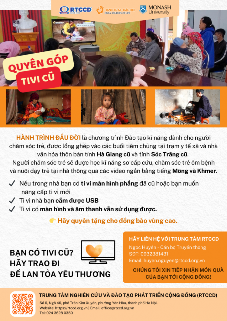 RTCCD Kêu gọi quyên góp màn hình tivi cũ: Chung tay giúp trẻ em dân tộc ...